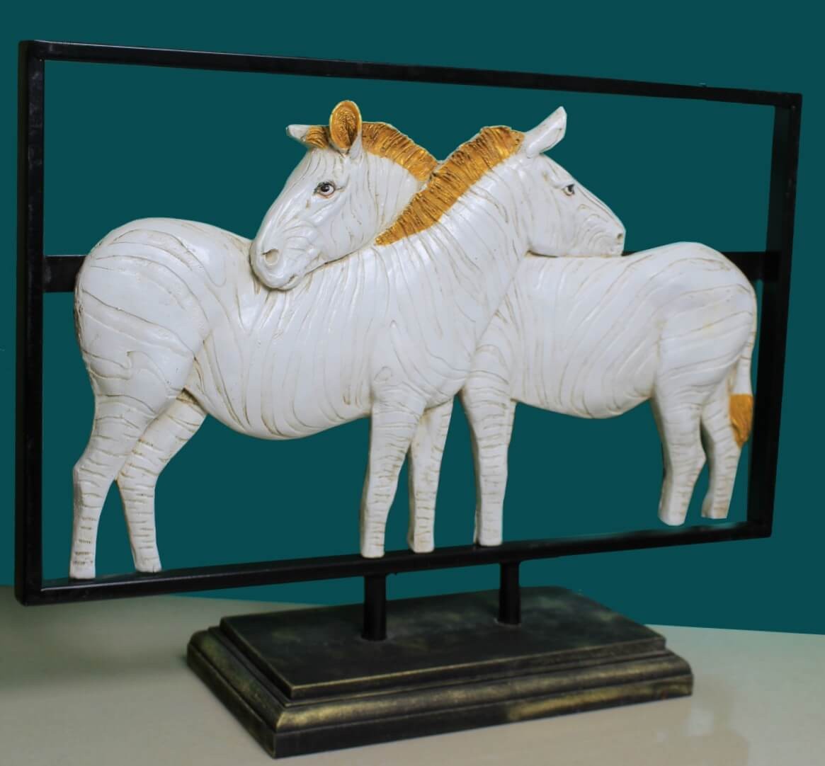 Resin Zebra Couple in Frame