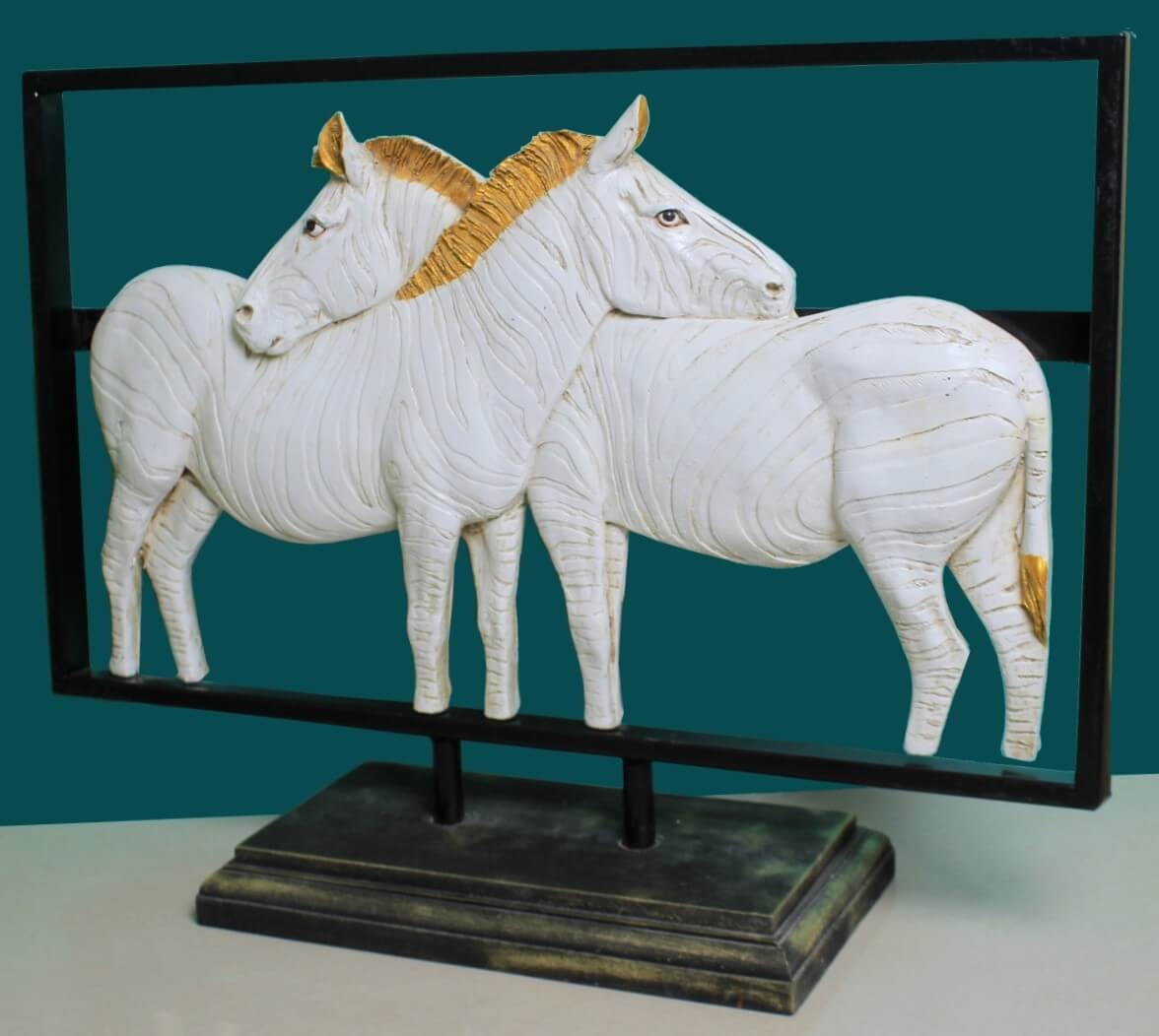 Resin Zebra Couple in Frame